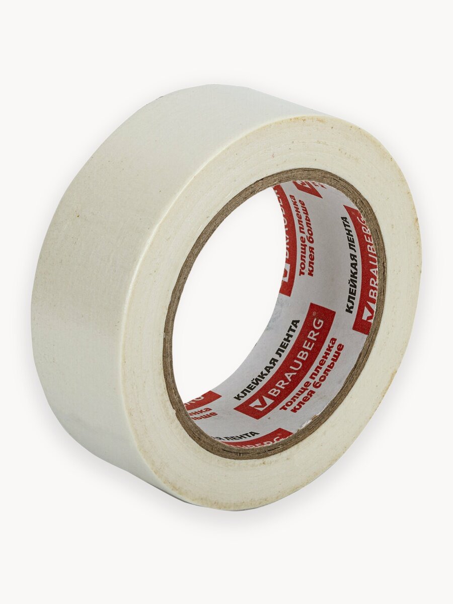 Клейкая лента малярная креппированная 38 мм х 50 м (реальная длина!), профессиональная, Brauberg, 226427
