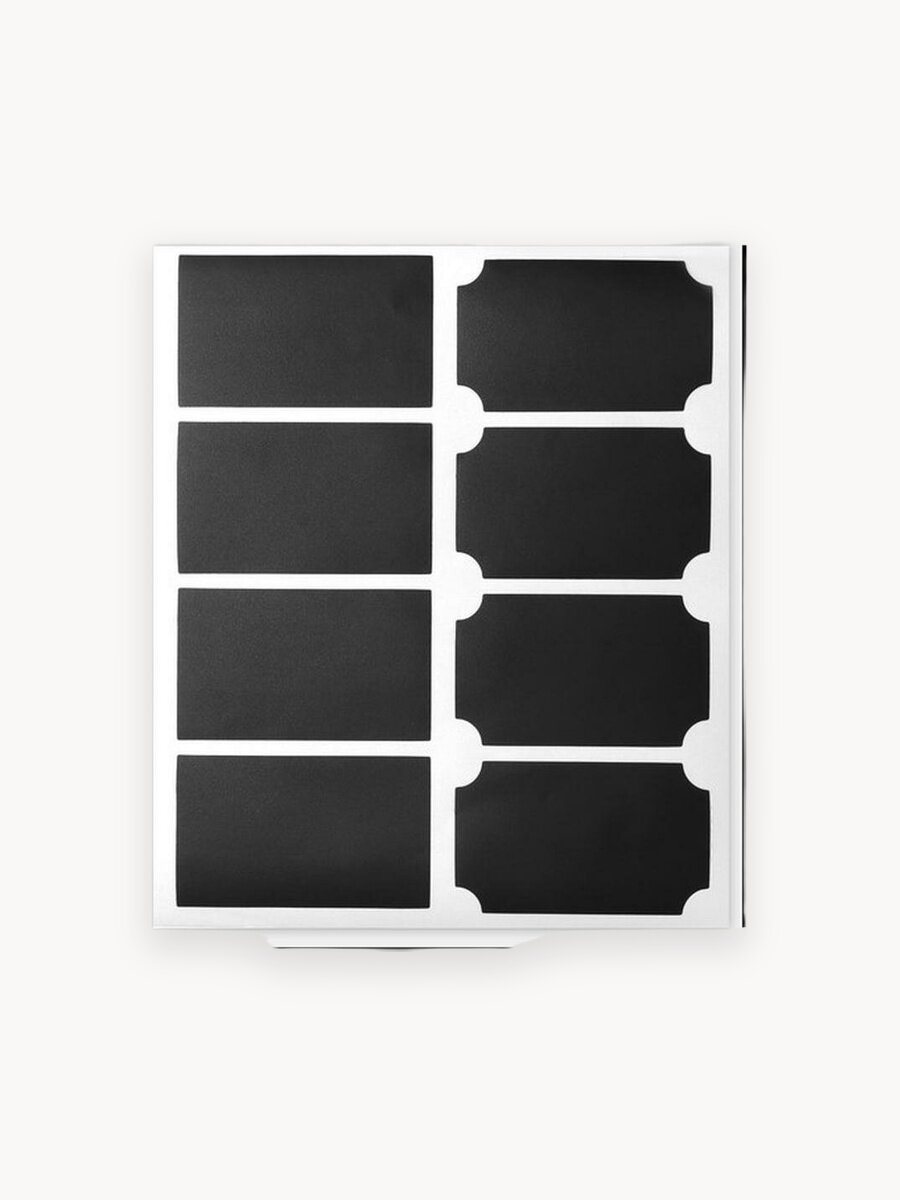 Меловые ценники «Прямоугольник» самоклеящиеся, цвет чёрный, набор 5 листов 5×3,5 см