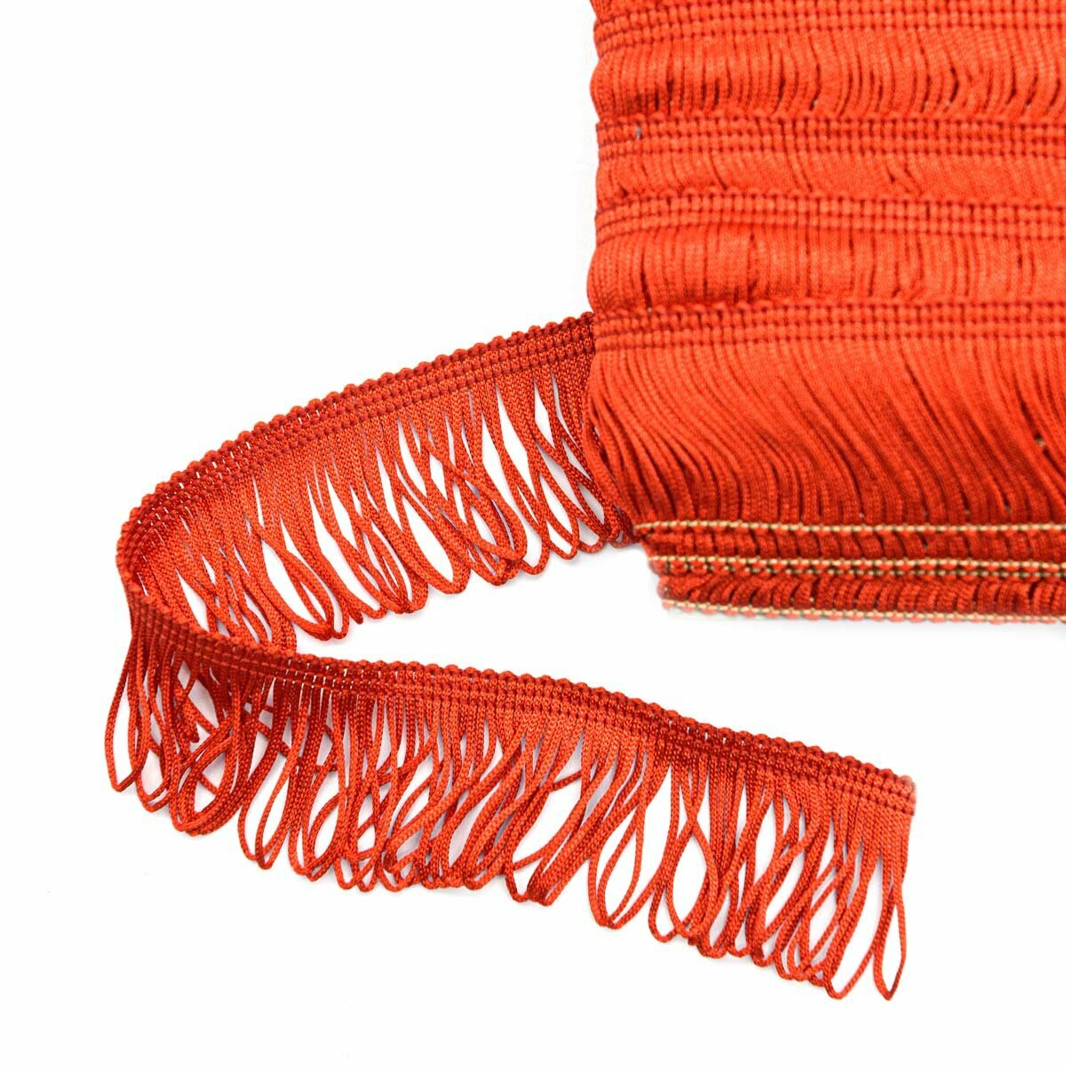 Бахрома для штор, текстиля, шитья, 3,5 см*25 м, красная, Айрис