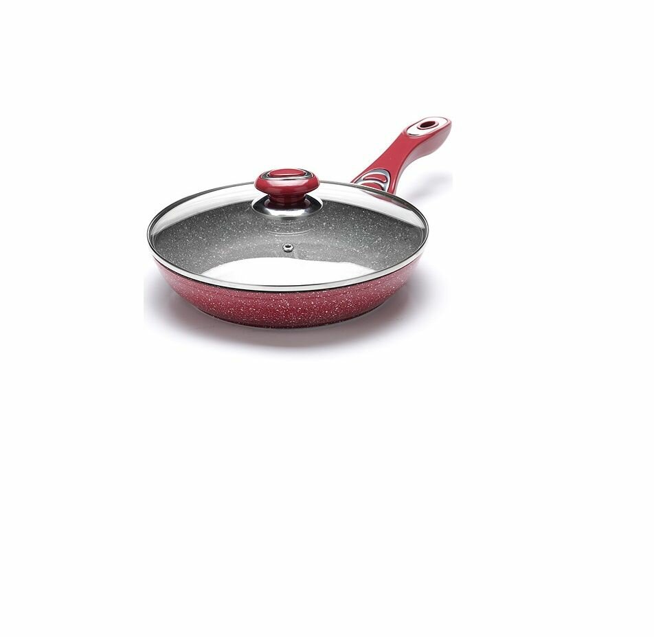Сковорода красная с крышкой 26 см