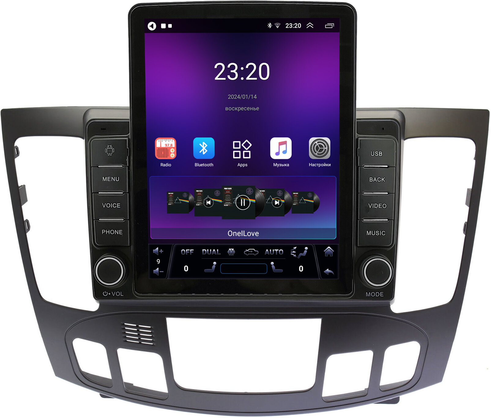 Штатная магнитола Canbox GTR095-9336 Hyundai Sonata 5 (NF) 2008-2010 (авто с климат-контролем) Android 10 (QLed, 4/64, DSP, CarPlay)