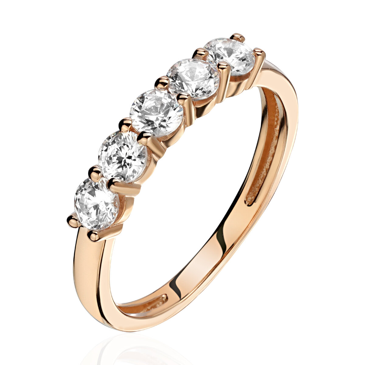 Кольцо, комбинированное золото, 585 проба, фианит