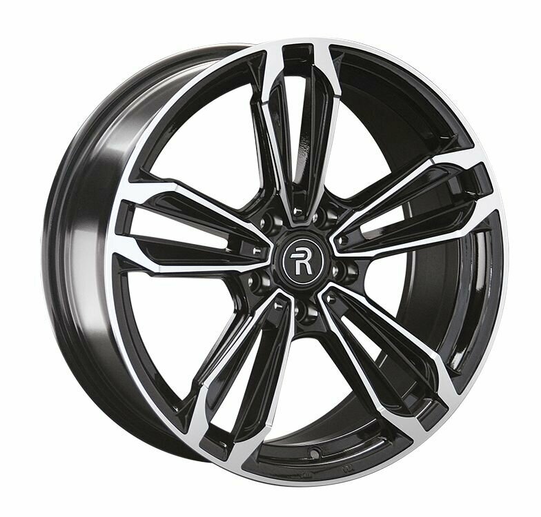Колесный диск Replay LX174 18x8" PCD5x114,3 ET30 D60,1 черный глянцевый с полированными лучами
