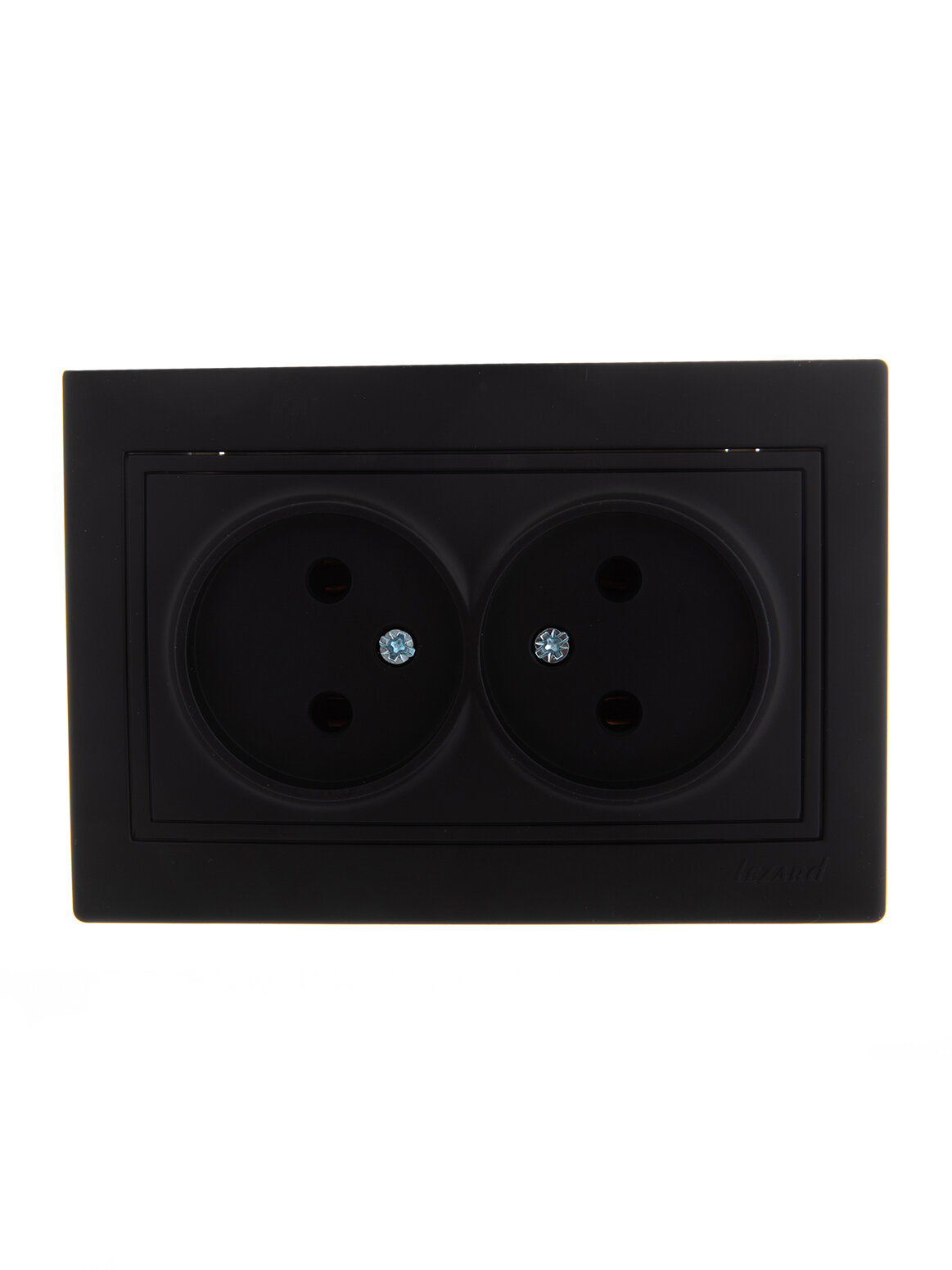 MIRA Розетка двойная б/з керамика чёрный бархат со вставкой (10шт/120шт)