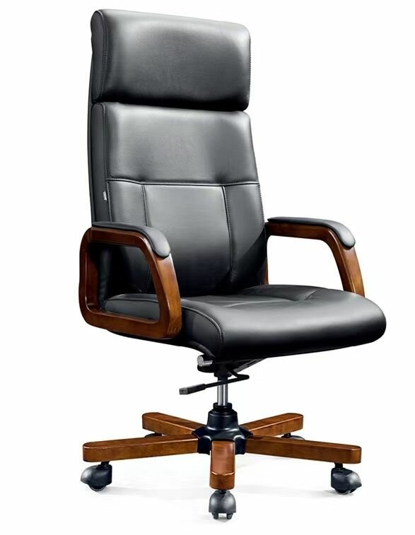 Кресло офисное с деревянными подлокотниками