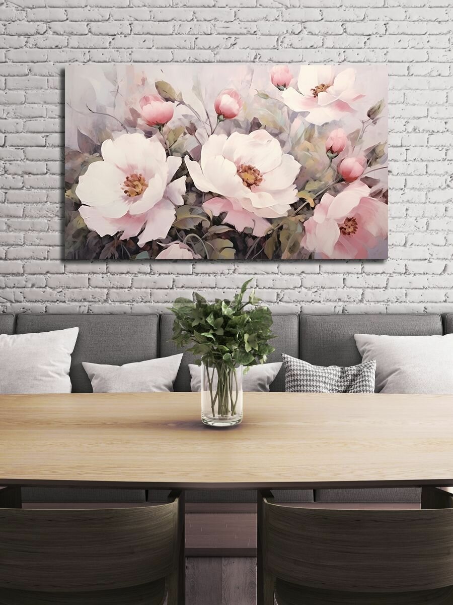 Картина на холсте LOFTime 60х100 цветы БЕЛ РОЗ 2 КБ-565-60100