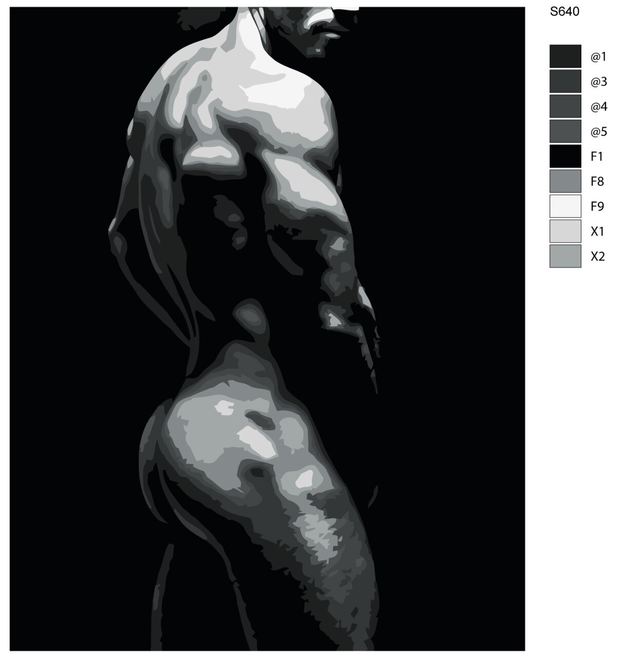 Картина по номерам BRUSHES-PAINTS "Эстетика мужского тела" S-640 70x90 см