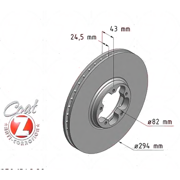 ZIMMERMANN 250.1349.20 (1520373 / 1568640 / 1738815) диск торм frd Transit (Транзит) 2.3 / 2.0tdci / 2.4di / tdci 00-06 (Комплект 2 штуки)