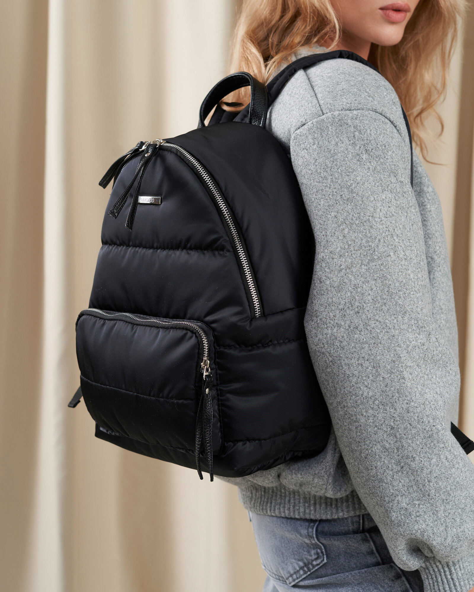 Рюкзак большой тканевый стеганый