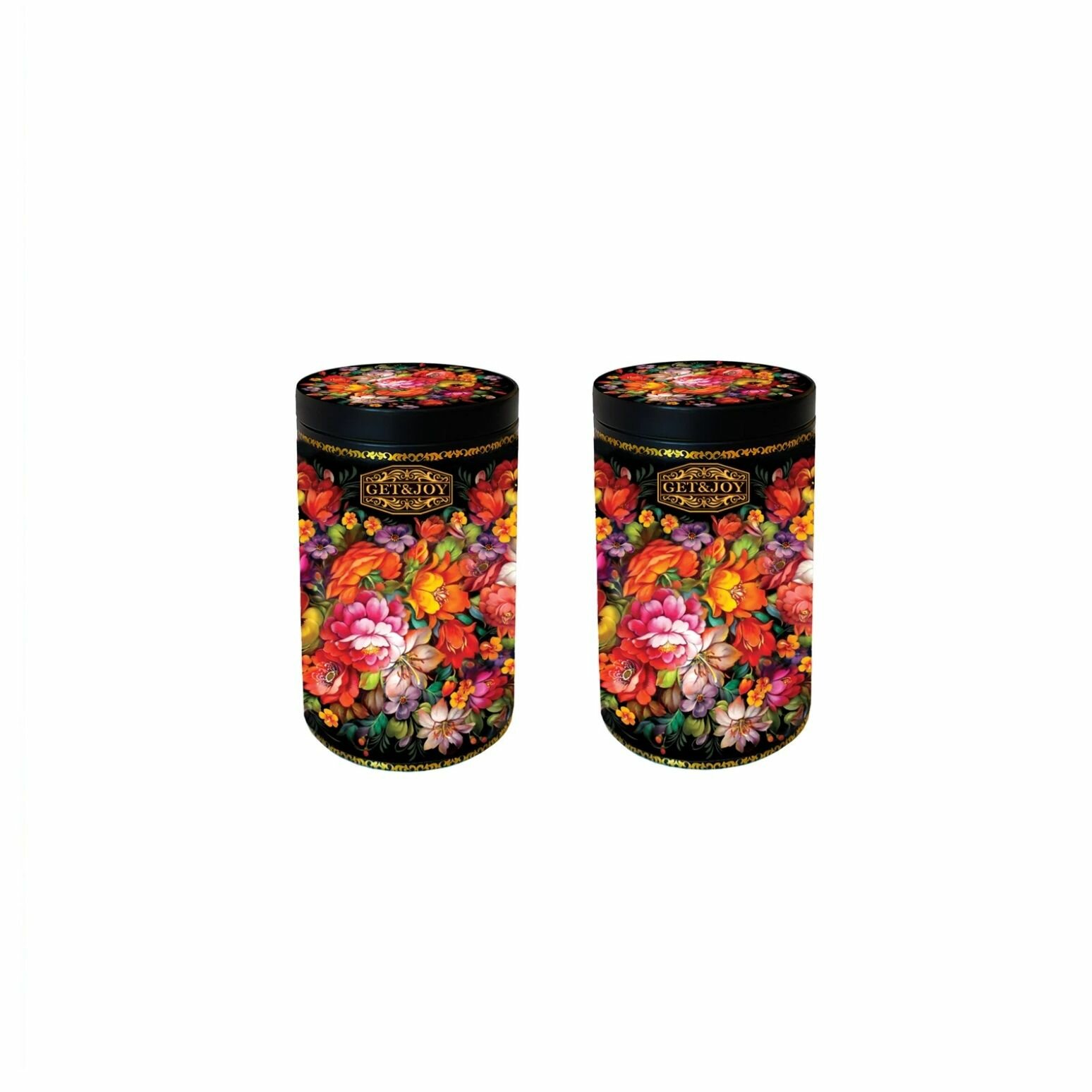 GET&JOY Чай листовой черный, Русские узоры, черная, 50 г, 2 уп