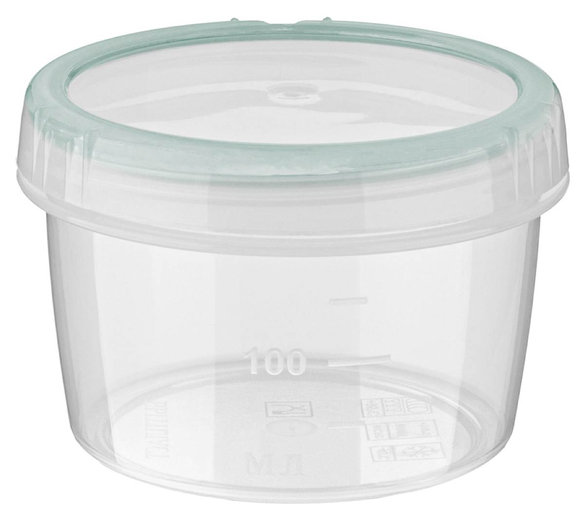 Банка для продуктов универсальная Phibo / Фибо Винтаж круглая, с крышкой, из полипропилена, прозрачная, объемом 0.25л / для хранения