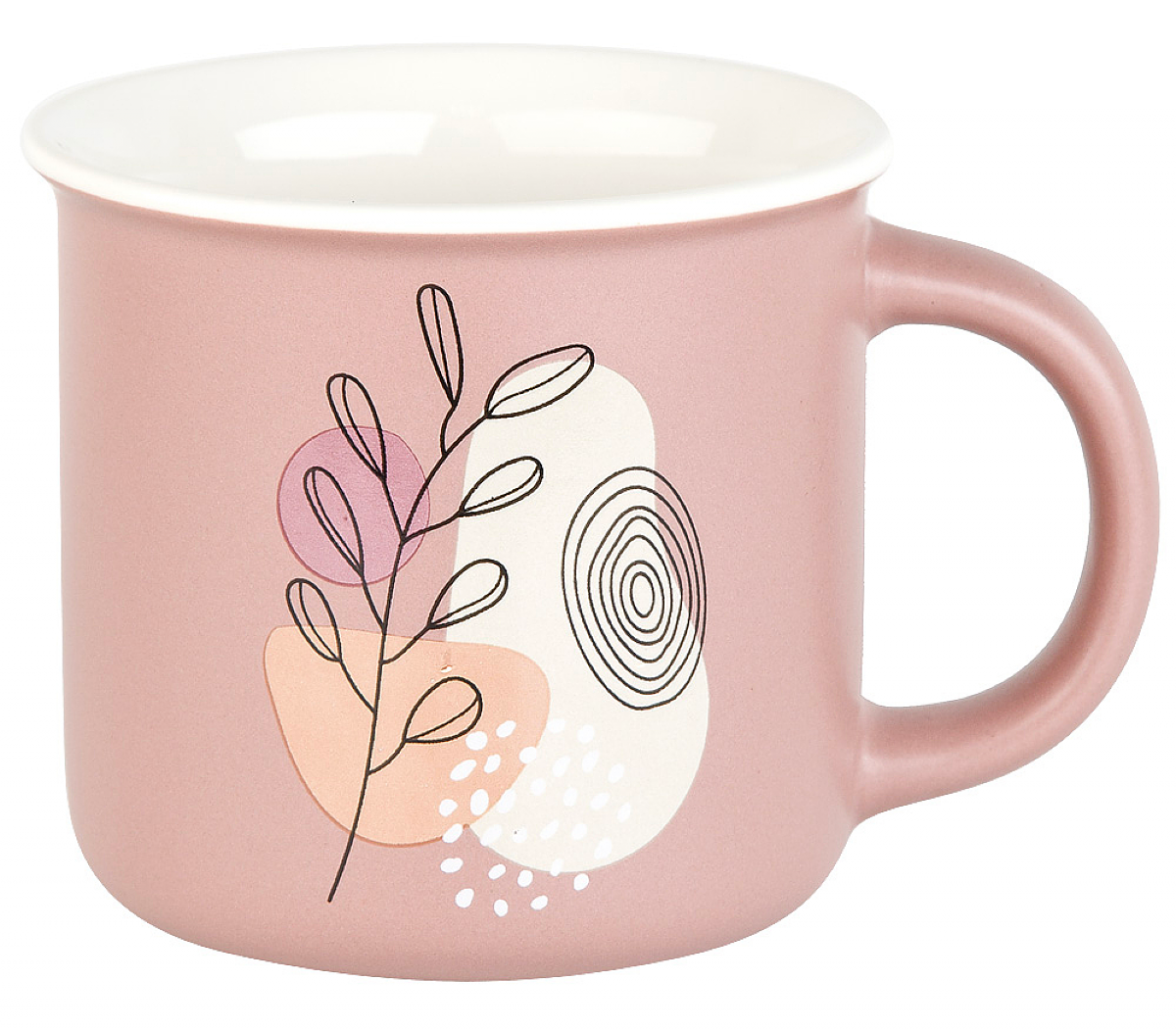 Кружка Nouvelle Home / Нувель Хоум Floristry из фарфора, розовый, 390мл / посуда для кухни
