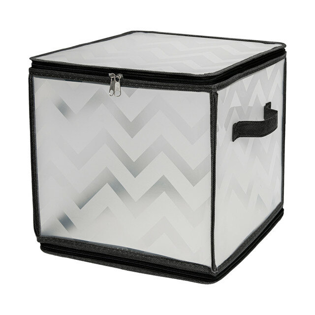 HANDY HOME Зигзаг Коробка для хранения 30x30x30 см полипропилен складной на молнии серый
