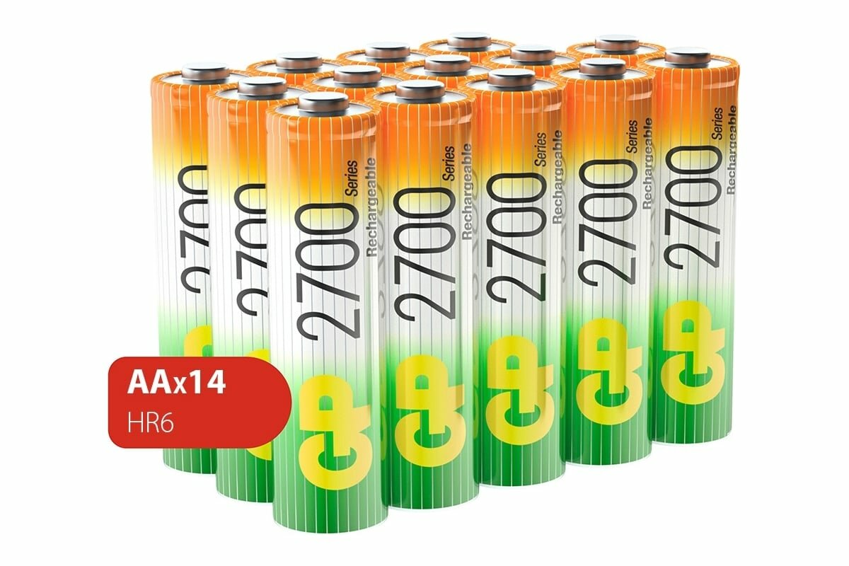 GP Мощные энергоёмкие Ni-MH аккумуляторы 270AAHCRGY-B14 14 штук в блистере 19589 32256384