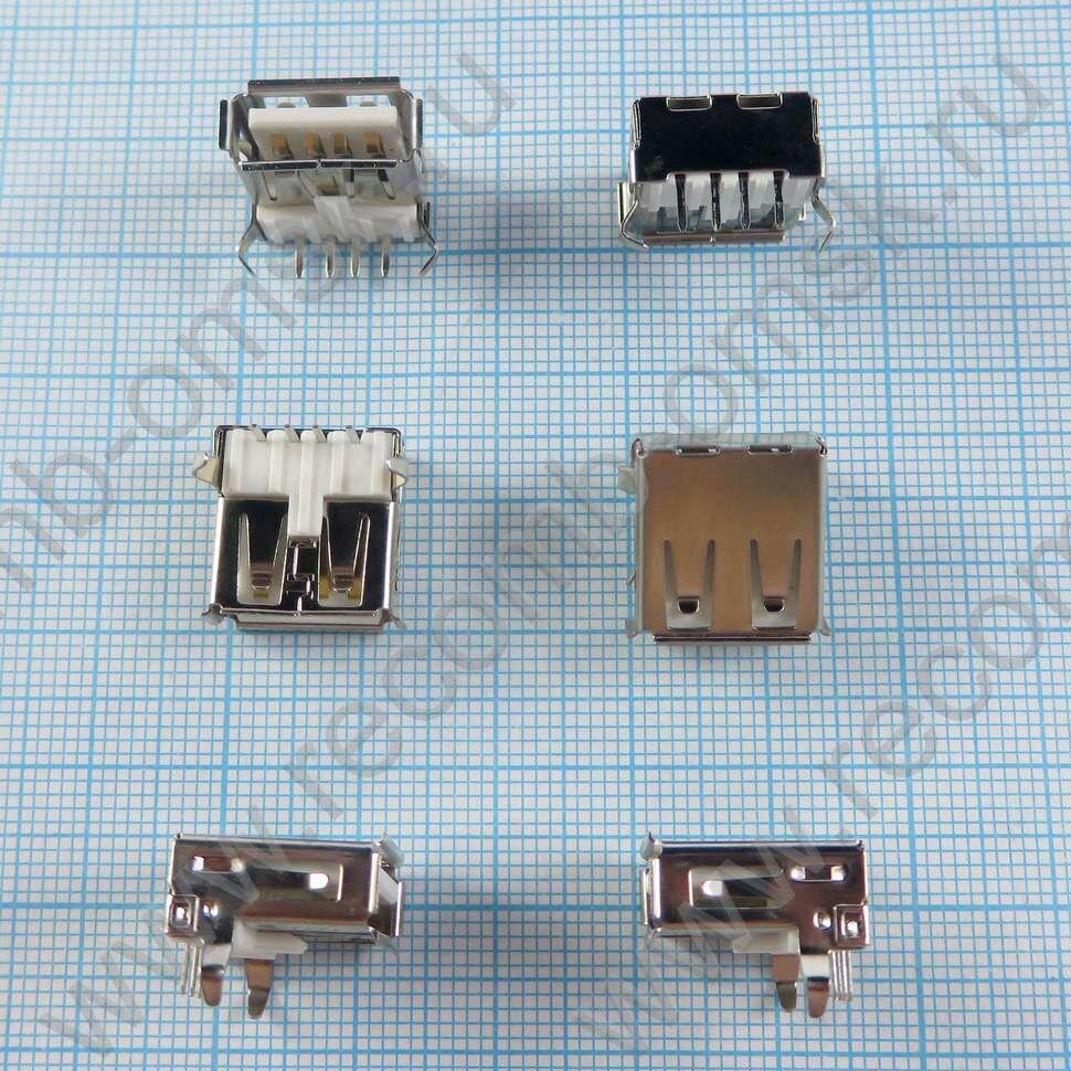 Разъем USB тип A розетка горизонтальная - PJ85M