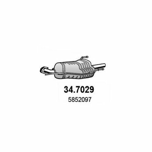 Глушитель выхлопных газов конечный, ASSO 34.7029 (1 шт.)