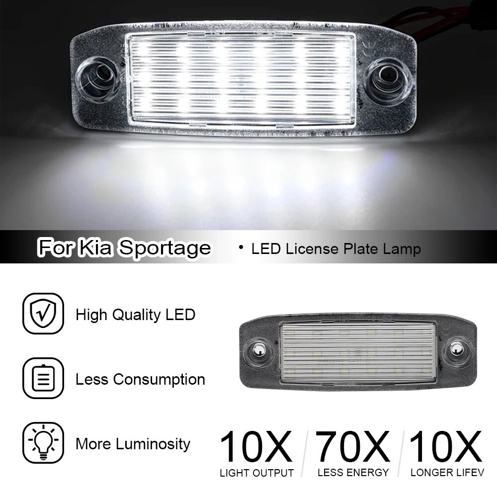Без ошибок, автомобильные фонари с номерным знаком, 18 светодиодов, 2 шт, для Kia Sportage 2011-для Hyundai Tucson 2005-2009, Sonata Elantra