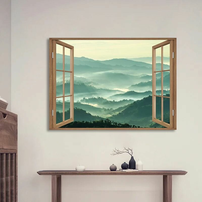 Картина ВсеКартины. тут "Вид из Окна", 40x60см, холст, на подрамнике, дерево, поп-арт