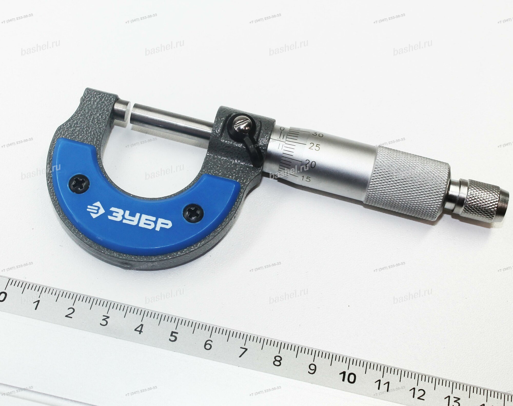 Микрометр ЗУБР "Профессионал" гладкий механический, 0-25 мм, Зубр
