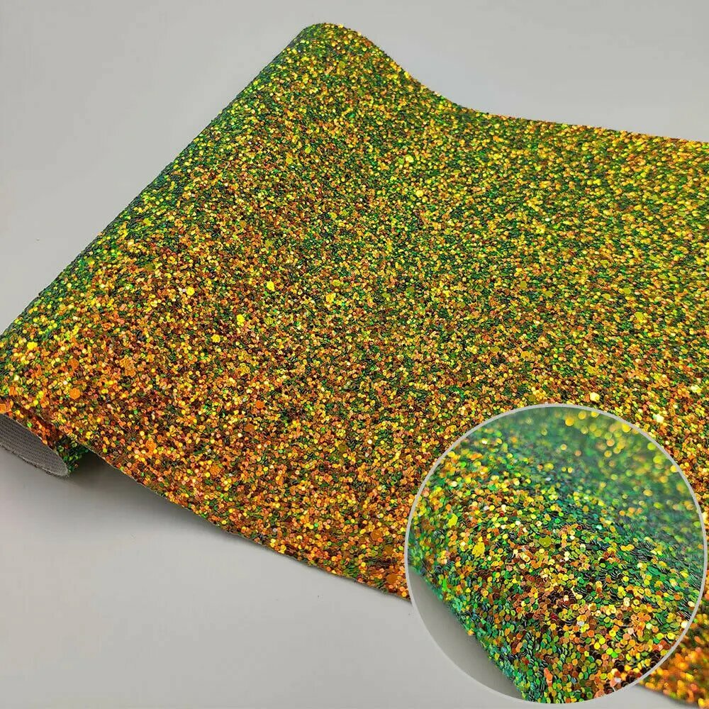 Многоцветный голографический виниловый материал для рукоделия Green (20cm x 30cm)