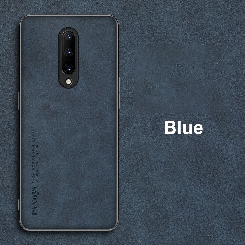 Роскошный кожаный чехол для OnePlus 7T 7 8 Pro 8T, матовый силиконовый Синий, Blue, For OnePlus 7T