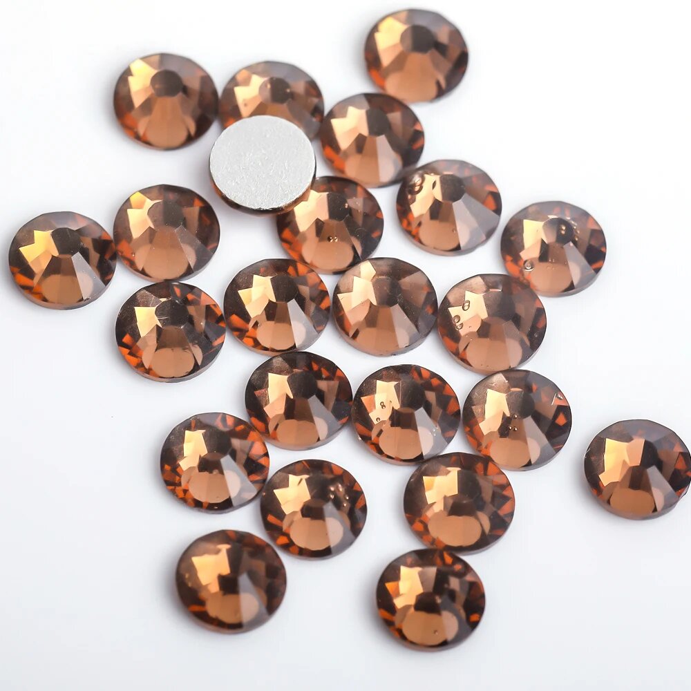 Стразы Nailsworld 3D без горячей фиксации Коричневый, SS30---288pcs, Smoked topaz