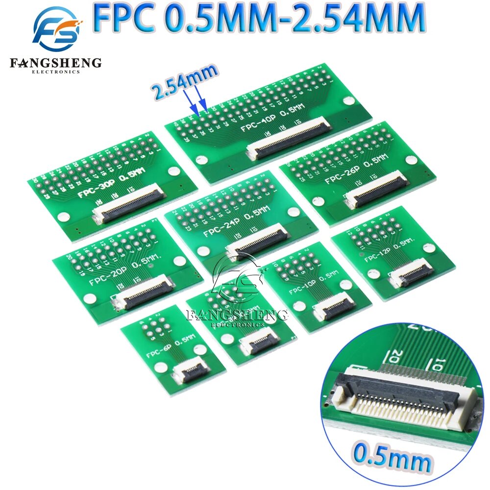 1/5 шт. плата адаптера FPC/FFC 0,5/1,0 мм до 2,54 мм спаянный соединитель 4/5/6/8/10/12/14/16/20/26/3040/45/50/60 Pin 4P-60P 4P, 1 Pcs, FPC0.5MM to 2.54MM