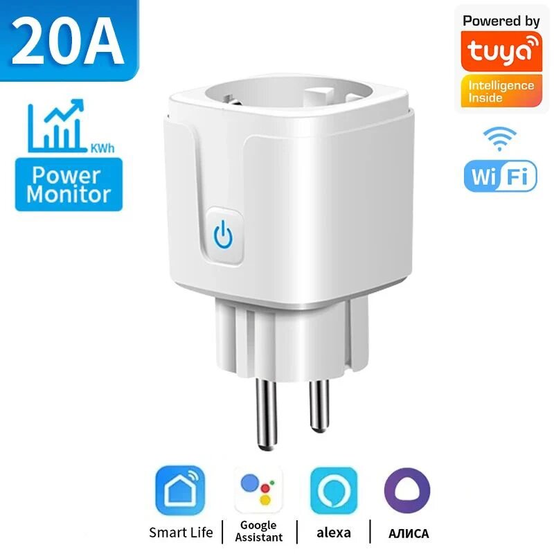 Умная розетка TNCE Zigbee 16A/20A WIFI 20A, 1PCS