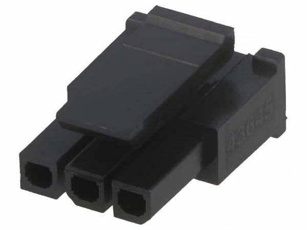 Вилка MOLEX 43645-0300, провод-плата, "мама", 3 мм, PIN 3, без контактов, 5А, UL94V-0