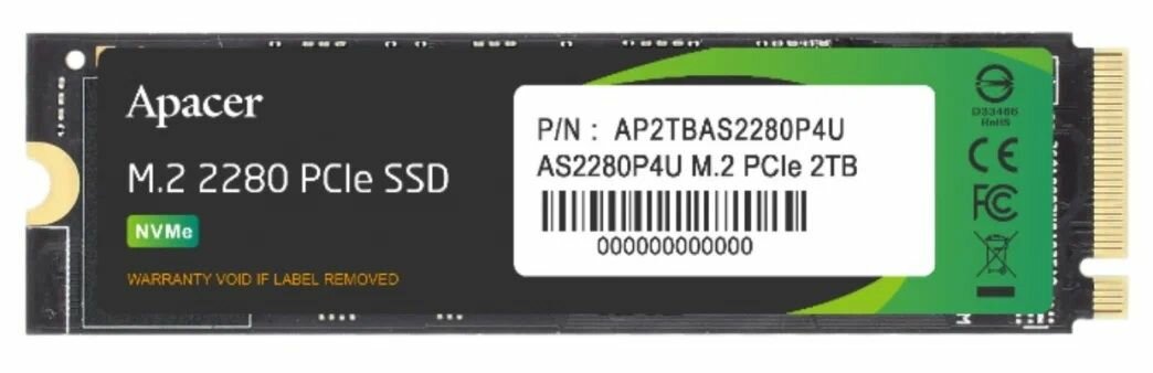 Внутренний SSD-диск Apacer AS2280P4U AP2TBAS2280P4U-1