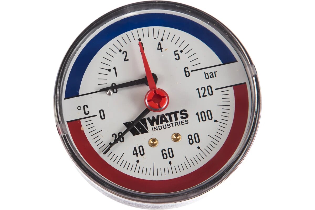 Watts Термоманометр аксиальный F+R818 80 mm 10018742