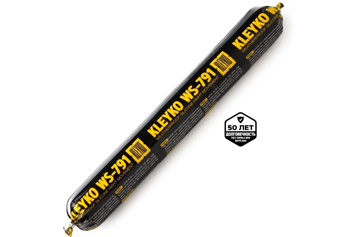 KLEYKO Атмосферостойкий силиконовый нейтральный однокомпонентный герметик для швов структурного остекления WS-791 590 мл чёрный WS-791-B