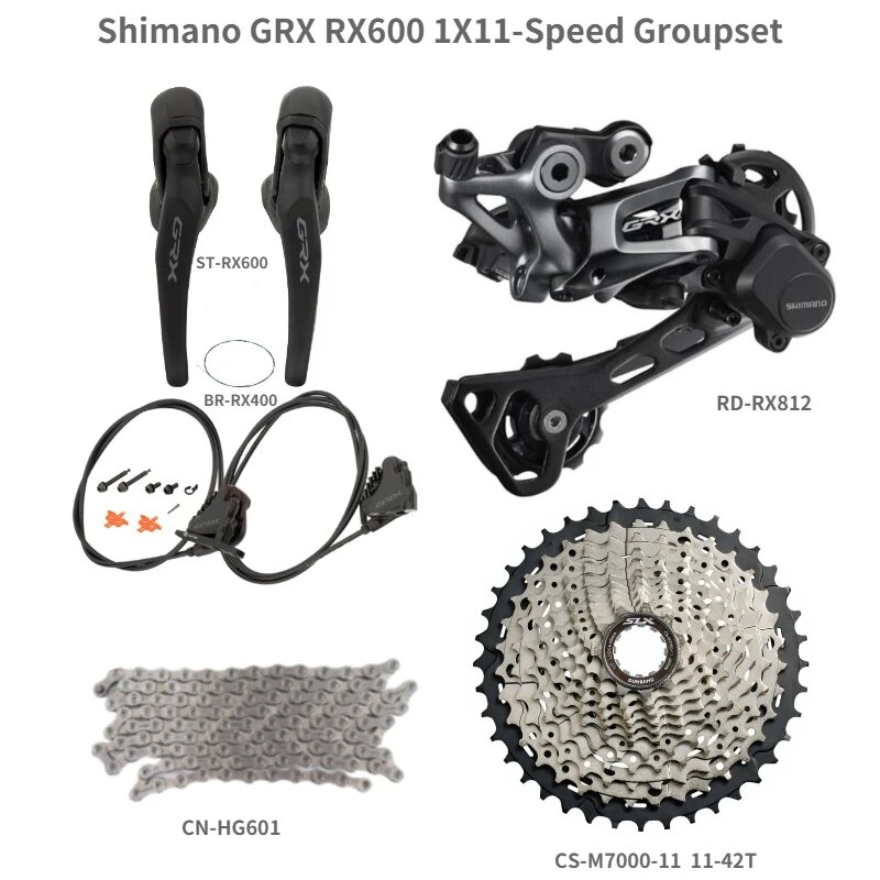 SHIMANO GRX RX600 1X11 Скоростной групповой набор для шоссейного велосипеда Cassette 11-42T