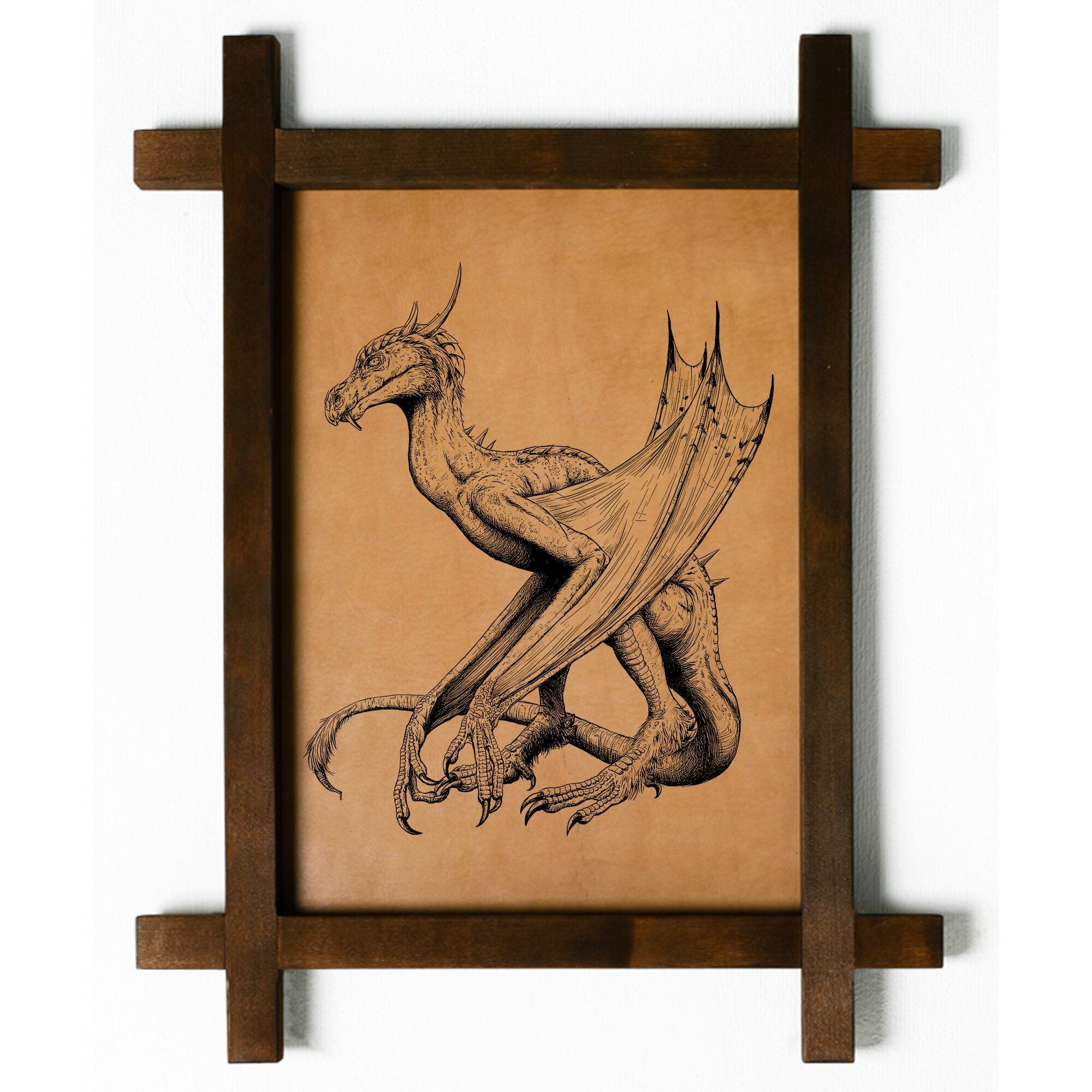 Картина интерьерная из кожи "Виверна", BoomGift