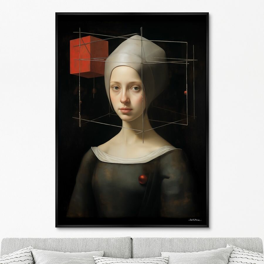 Картина на стену для интерьера. Alter Ego, No 2, 2024г. Размер: 75х105см. Печать на натуральном Холсте.