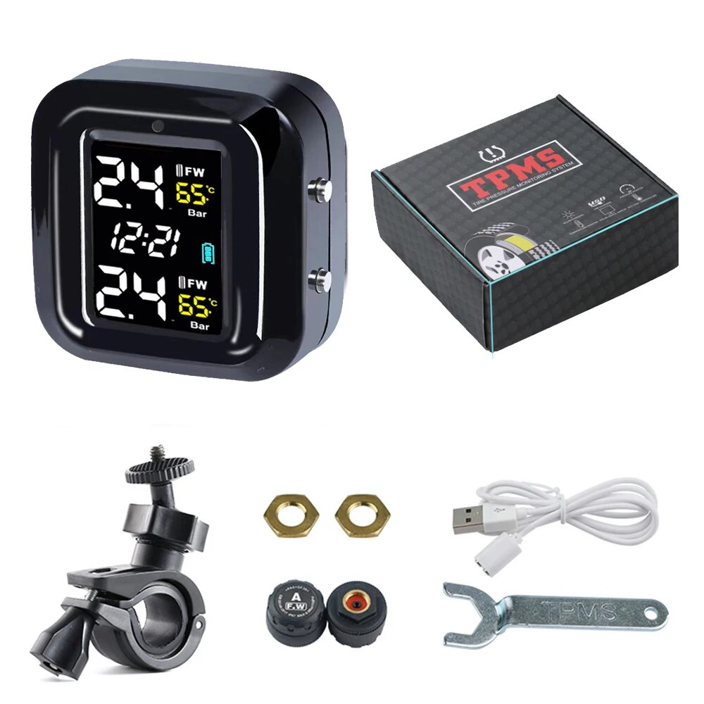 Датчики давления в шинах мотоцикла, система контроля давления в шинах с цветным экраном, 2 Type B