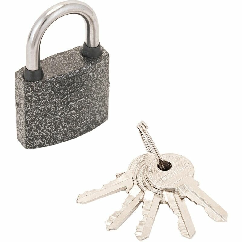 Замок Аллюр "Аллюр", навесной, ВС1Ч-340, 37 мм, диаметр 5 мм, чугун, серый, 5 ключей