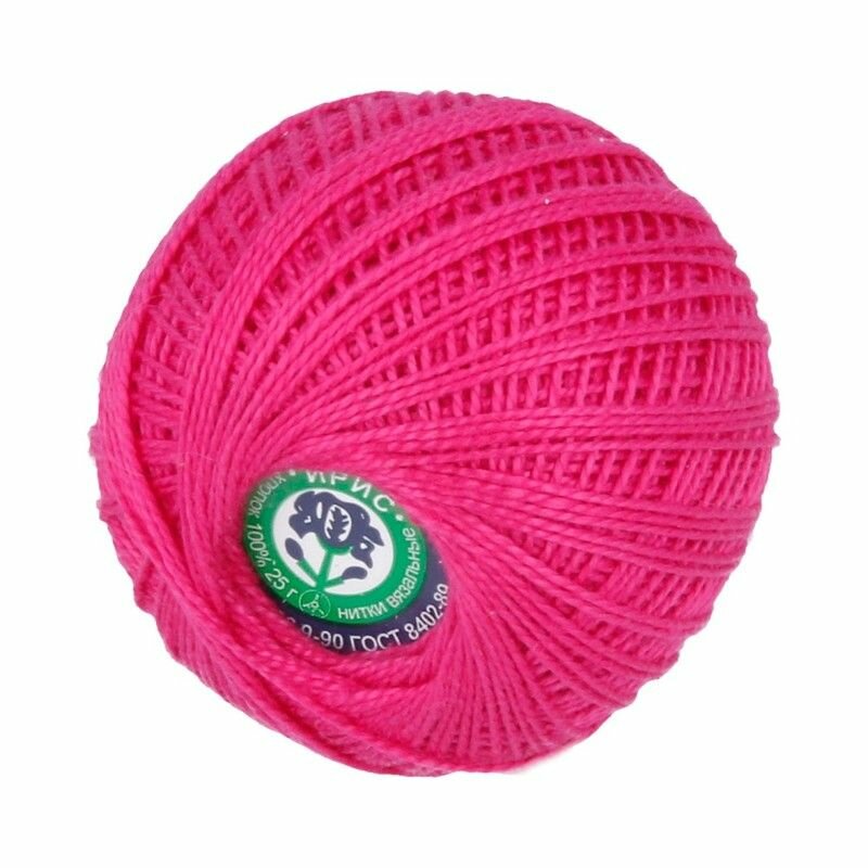 Набор пряжи ПНК им. Кирова "Ирис", хлопок, 20х25 г, 150 м, №1110 (027) темно розовый