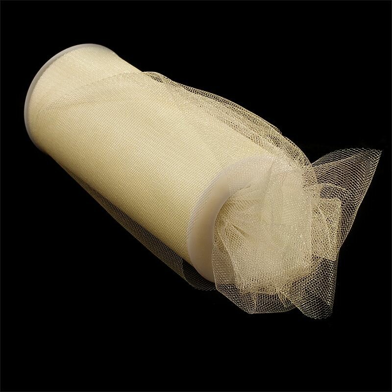 Фатин TBY средней жесткости в шпульках, блестящий, 100% нейлон, ширина 150 мм, цвет 02 молочный упаковка 22,86 м