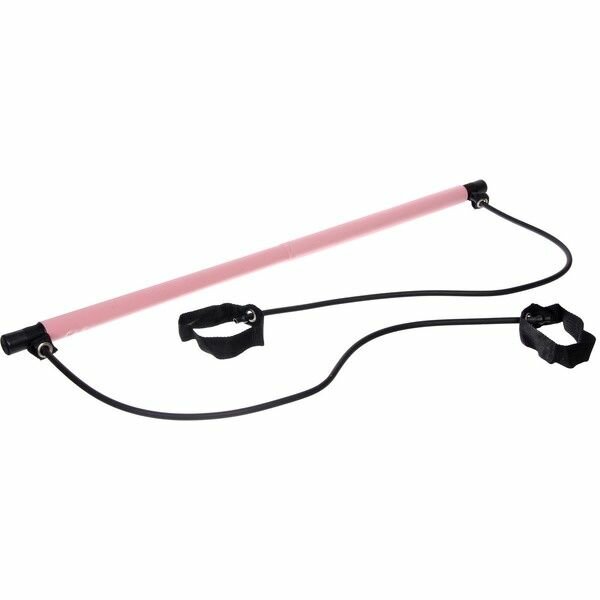 Гимнастическая палка КНР с эспандерами "Пилатес", розовый