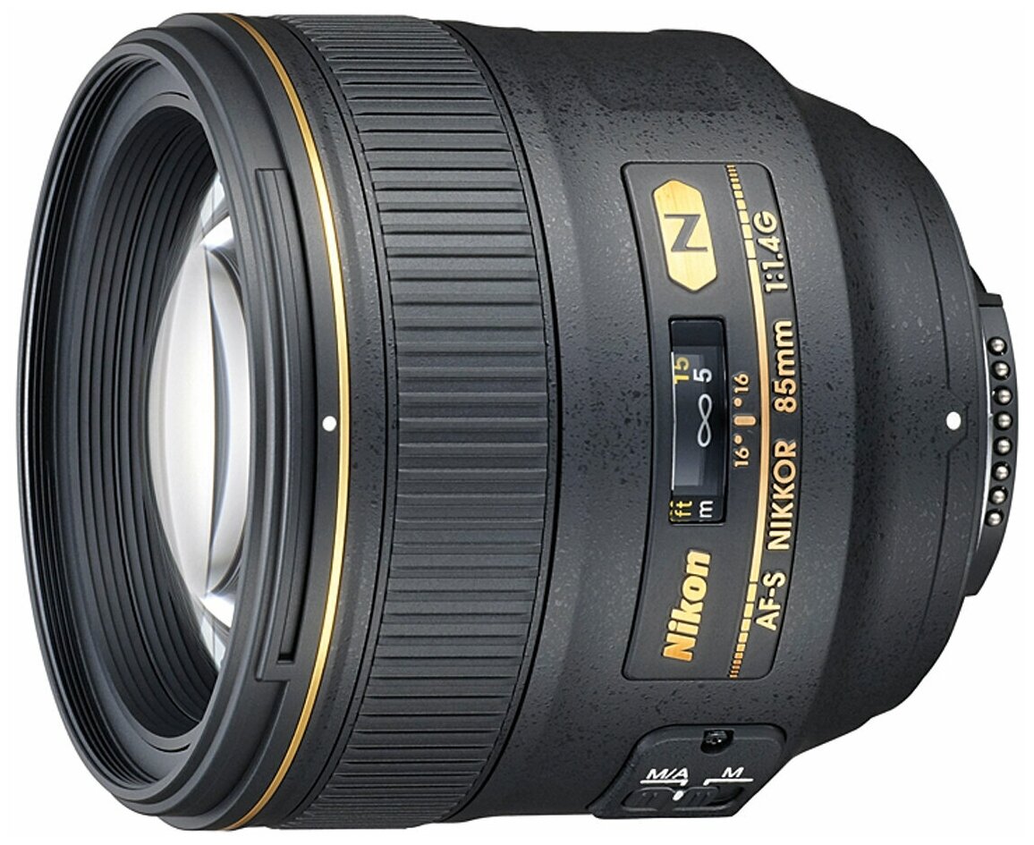 Объектив Nikon 85mm f/1.4G AF-S Nikkor, профессиональный телеобъектив, черный