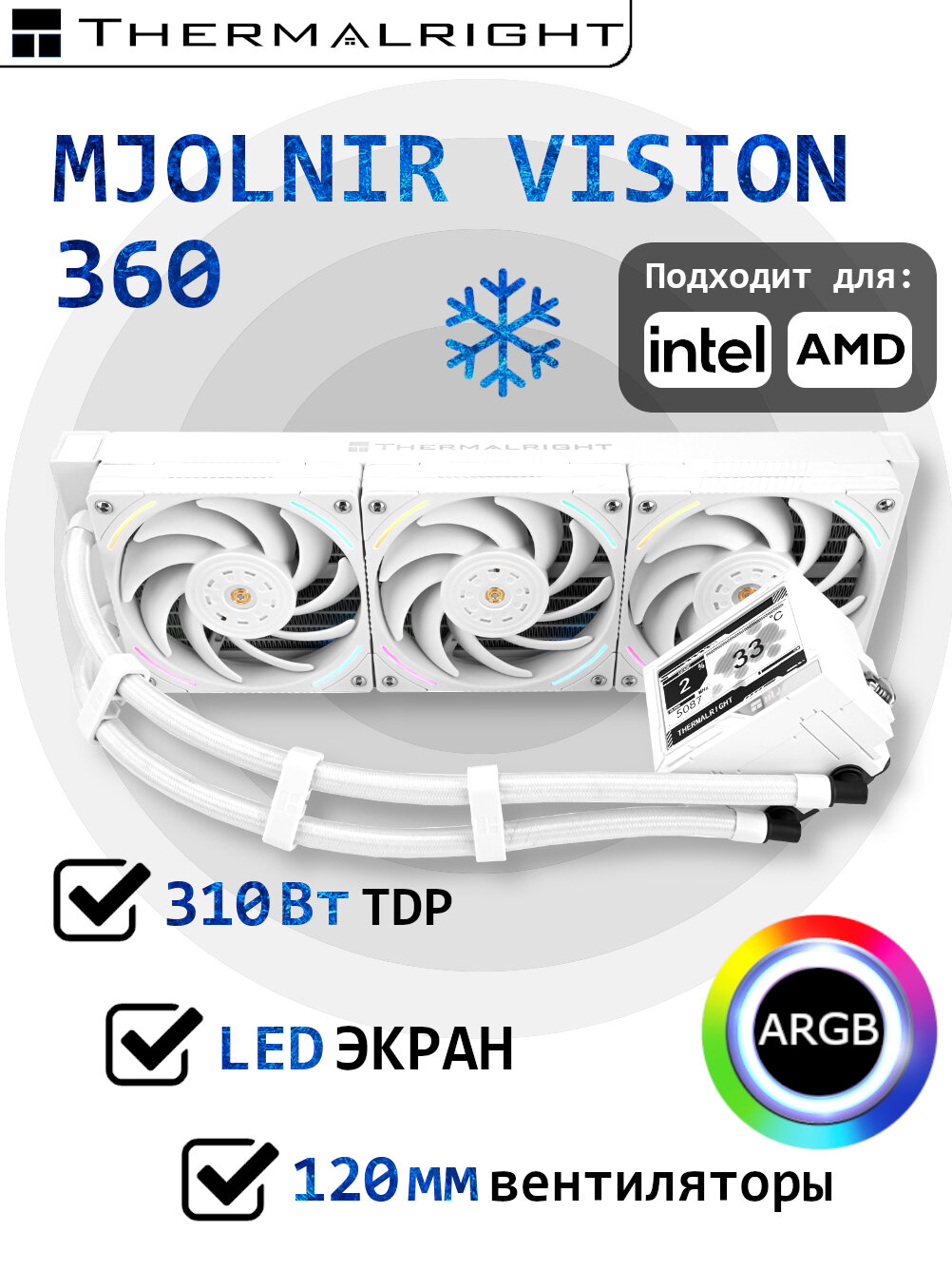 Система водяного охлаждения Thermalright Mjolnir Vision 360 ARGB WHITE