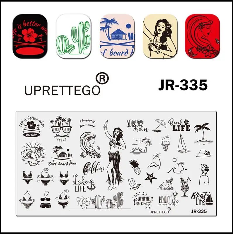Трафарет для стемпинга UPRETTEGO JR-335, цвет JR335