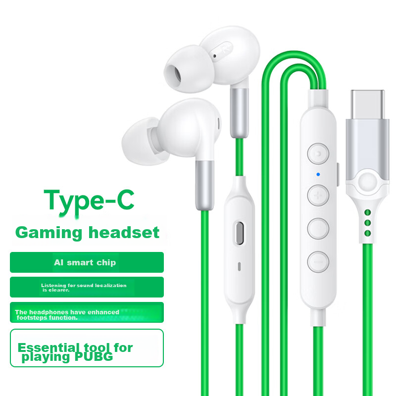 Deyu [E-Sports Edition] Wired In-Ear Gaming Headset for PUBG, Karaoke, Live Streaming, Noise-Cancelling Microphone for Peace Elite, Type-C