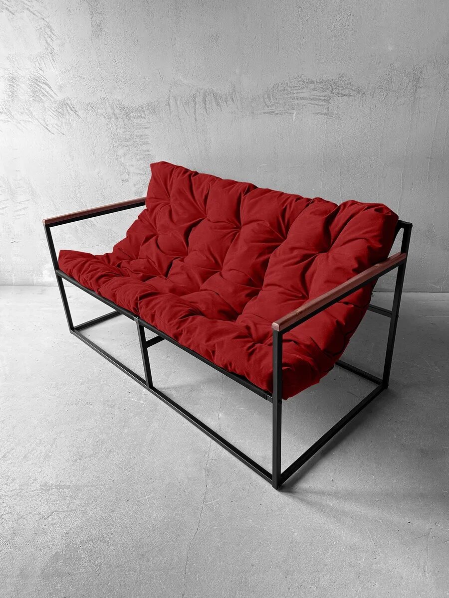 Диван Лофтовик Комфи ++ велюр красный