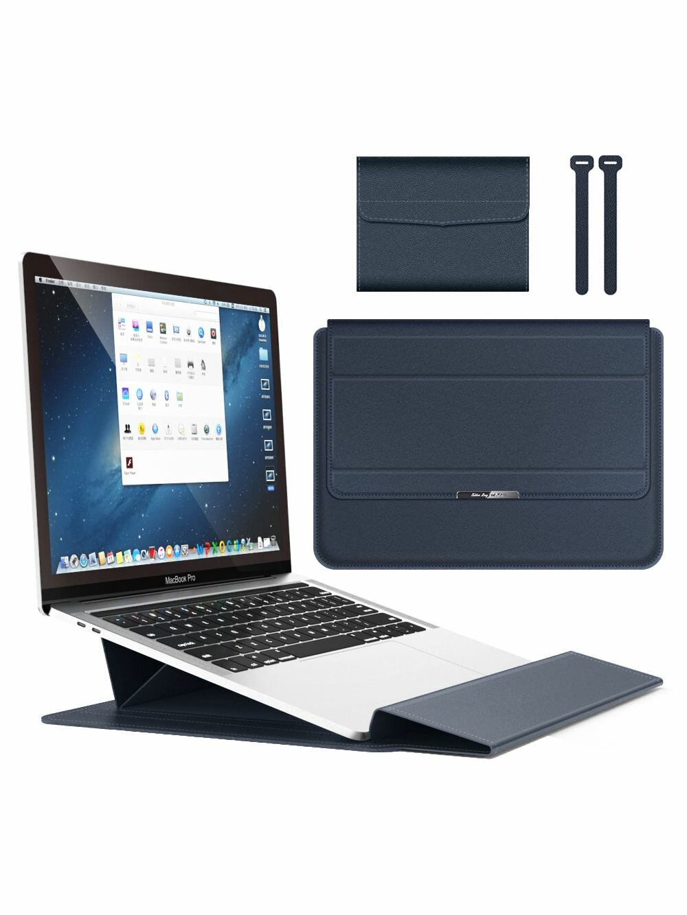 Чехол трансформер для MacBook 15 / 16 Hand Support Stand синий