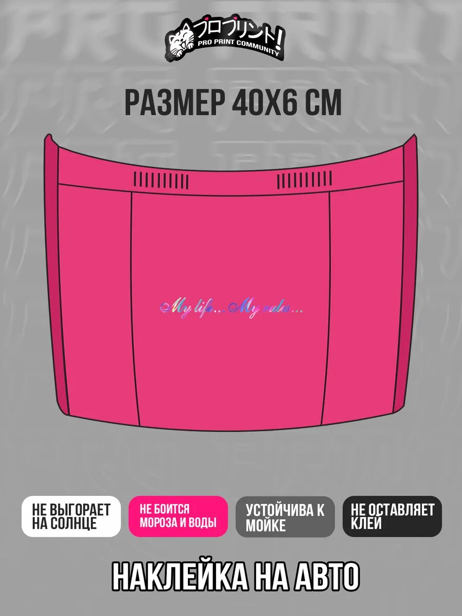 Наклейка на авто надпись My life my rules