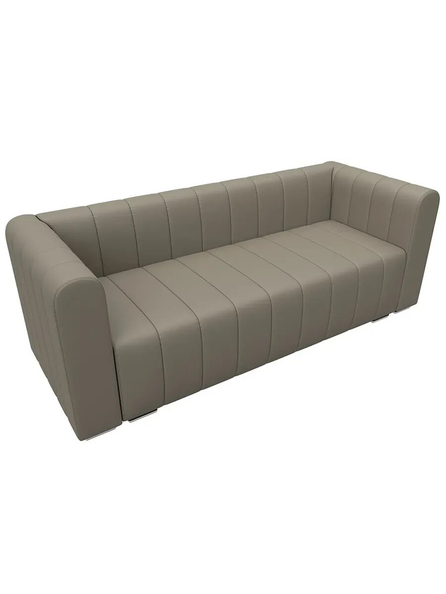 Диван интерьерный прямой Брют с высокими подлокотниками, нераскладной, экокожа бежевый