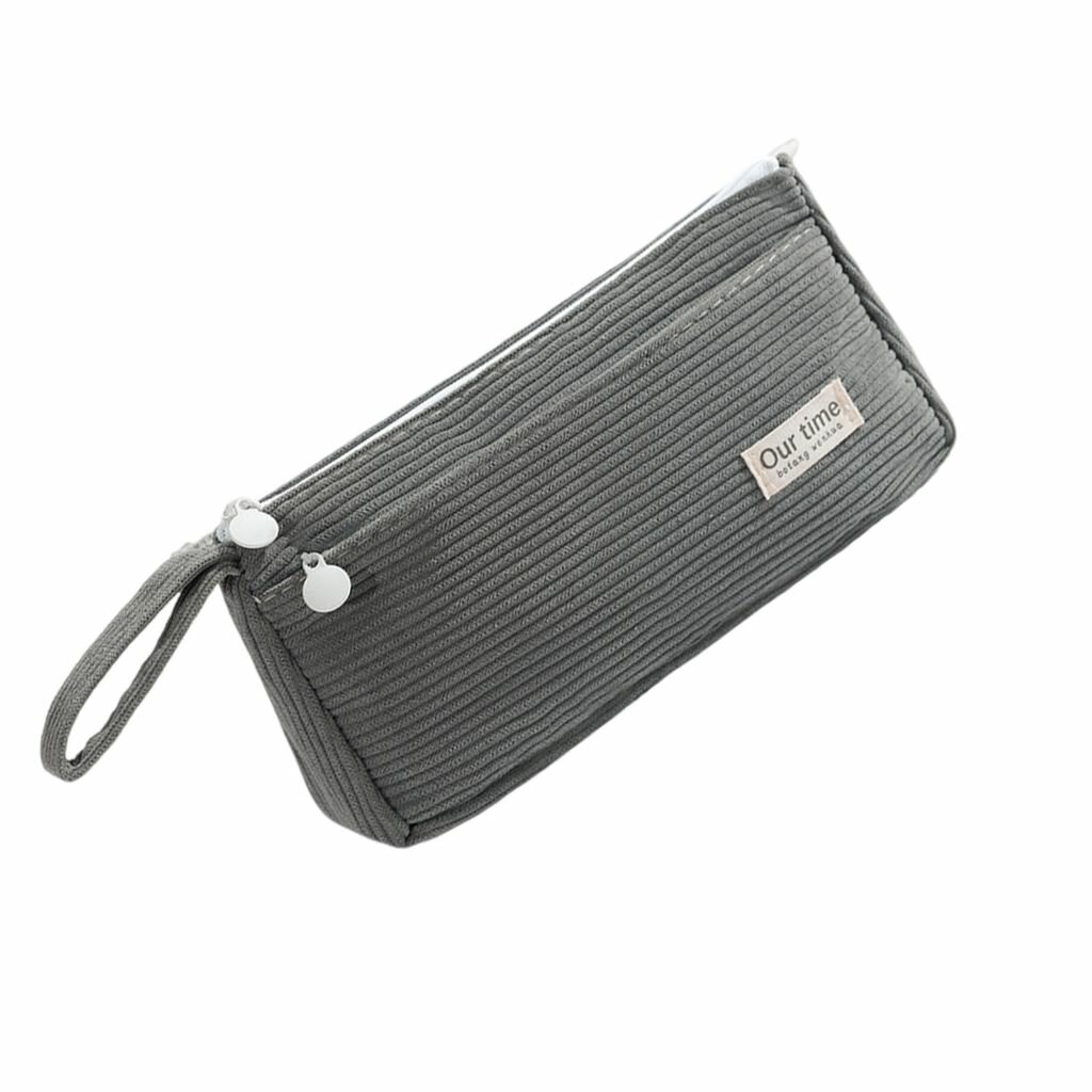 Вельветовый пенал-серый