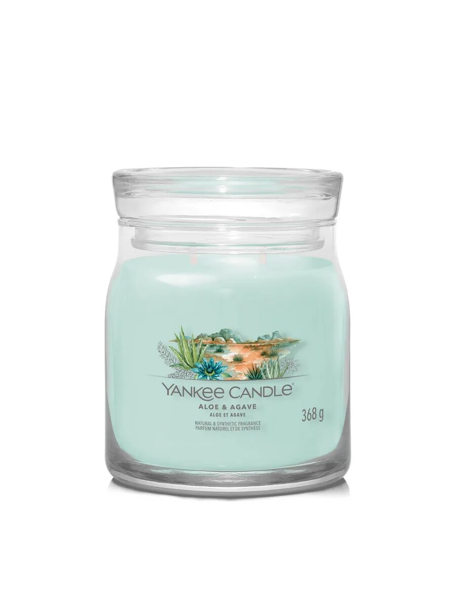 Yankee Candle / Свеча средняя в банке Алоэ и агава 368 гр / 35-50 часов